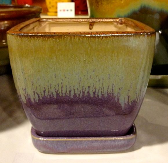 Small Square Drip Planter - Pottery & Decor - Kaw Valley Greenhouses