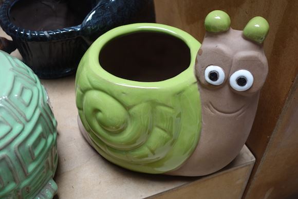 Ceramic Snail Planter - Pottery & Decor - Kaw Valley Greenhouses